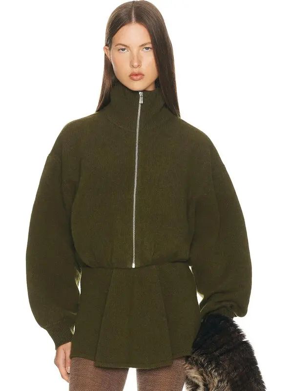 HELSA Josefine Knit Oversized Bomber - Olive