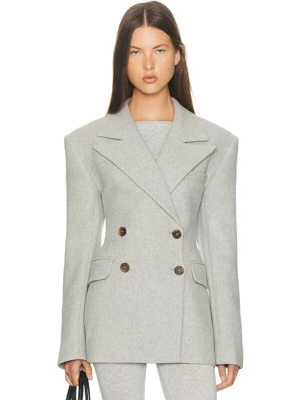 HELSA Italian Wool Blend Blazer - Light Heather Grey