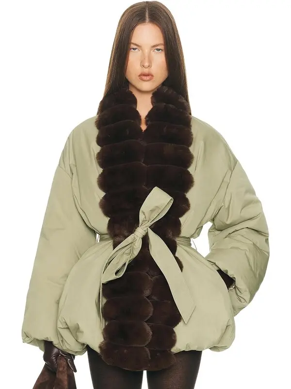 HELSA Bubble Puffer Jacket With Faux Fur - Fennel & Cedar