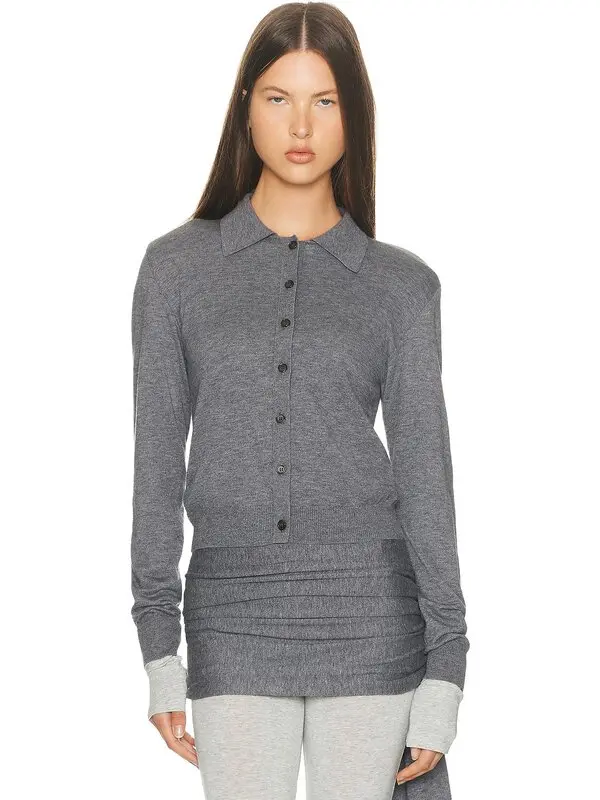 HELSA Kerstin Knit Cardigan - Medium Heather Grey