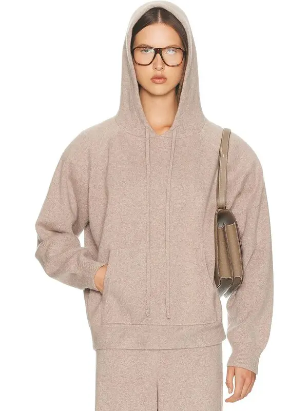 HELSA Cashmere Knit Hoodie - Taupe
