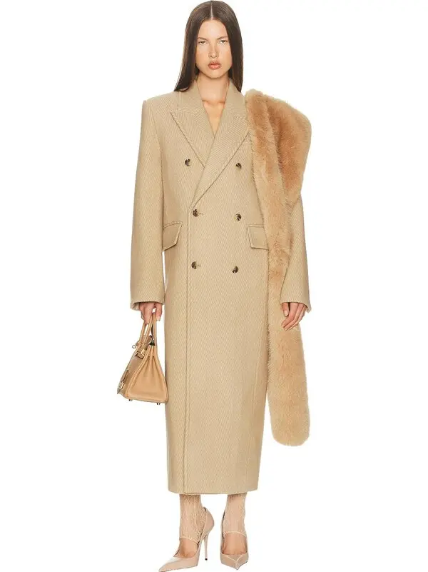 HELSA Boyfriend Coat - Toast