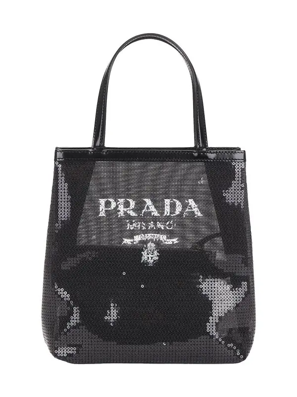 Prada Rete Paillettes Tote Bag - Black