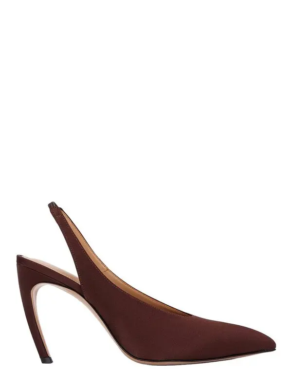 Attico Viper 95mm Slingback Heel - Dark Brown