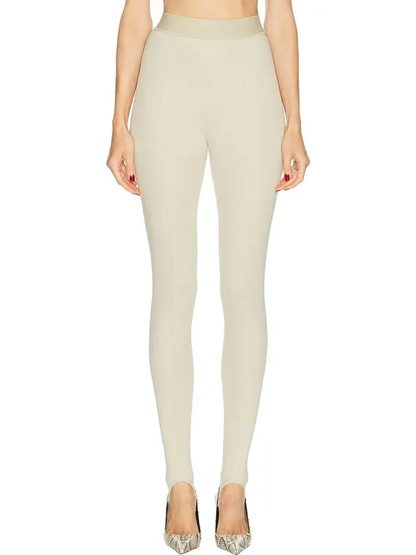 Wardrobe.NYC Opaque Stirrup Legging In Beige - Ash