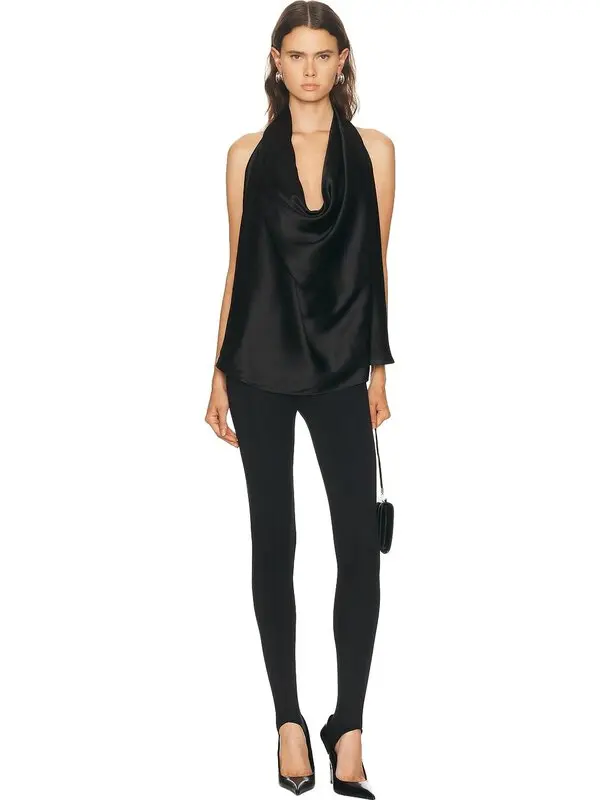 Wardrobe.NYC Satin Halter Blouse - Black