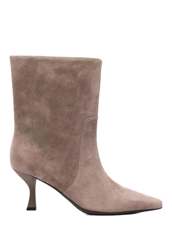 MARC ELLIS 70mm Pointed Leather Boots - Neutrals