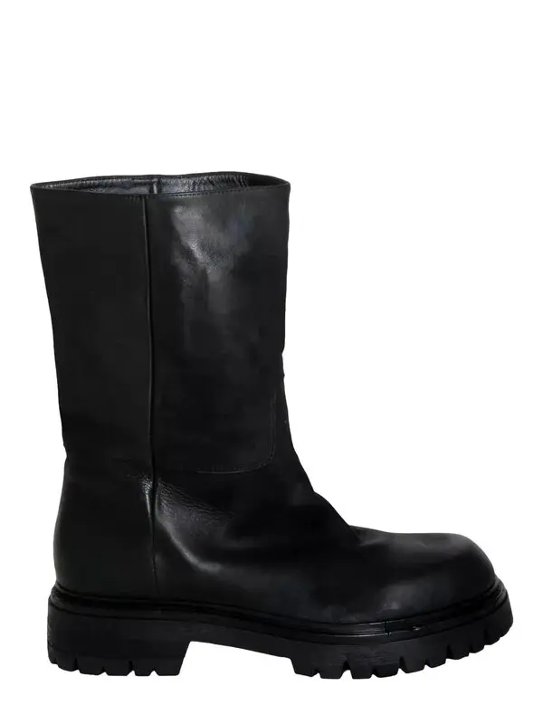 CHUCKIES Lug-sole Mid-calf Boots - Black