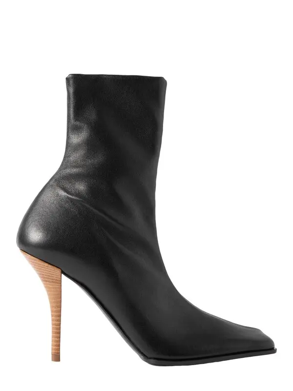 Alaïa 90 Leather Ankle Boots - Black