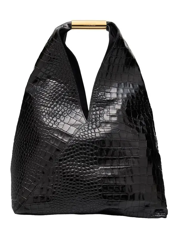 MAISON MARGIELA Japanese Croc-embossed Leather Tote Bag - Black