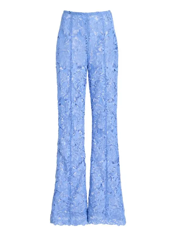 Carolina Herrera Lace Bootcut Pants - Light Blue