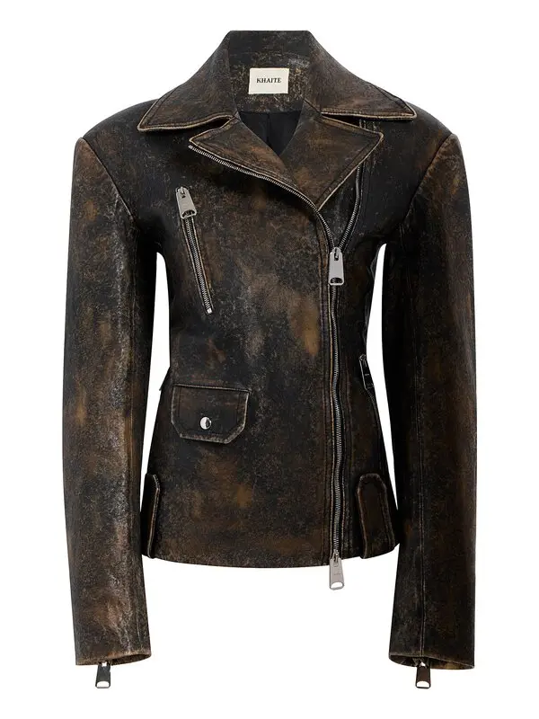 Khaite Catalina Leather Jacket - Brown