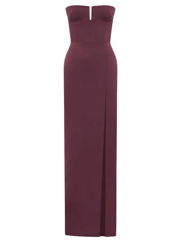 Alex Perry Strapless Satin-crepe Gown - Purple