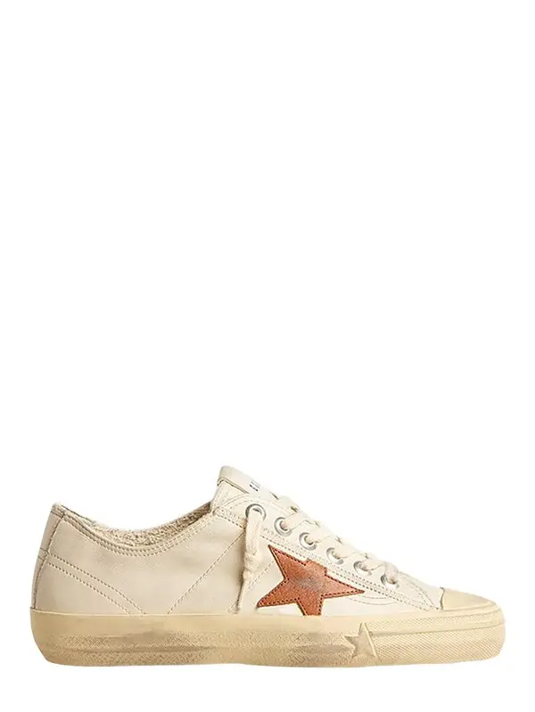 Golden Goose V-star Leather Low-top Sneakers - White/tan