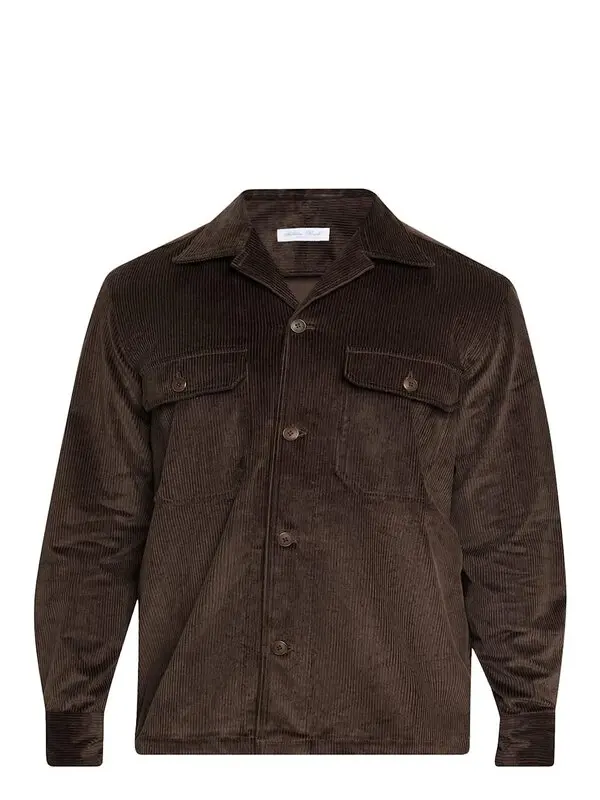 SALVATORE PICCOLO Cotton Corduroy Dual-pocket Overshirt - Brw