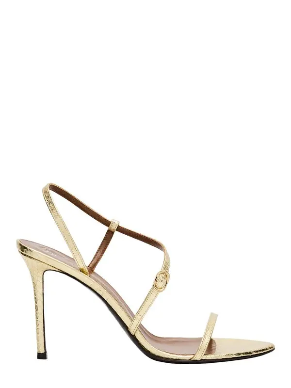 GIUSEPPE ZANOTTI Snakeskin Stiletto Sandals - Oro