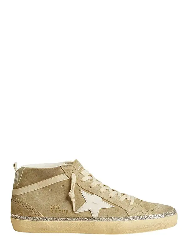 Golden Goose Suede Shimmer Mid-top Sneakers - Grey/silver/white