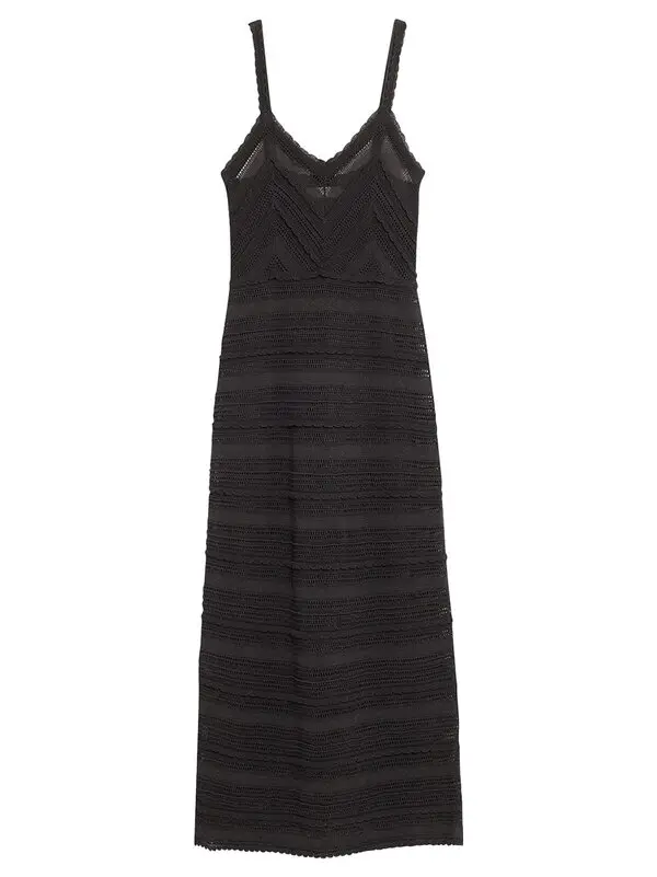 Zimmermann Lucky Sleeveless Lace Knit Dress - Black