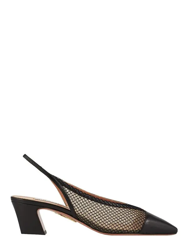 AQUAZZURA Margot Mesh Slingback Pumps - Black