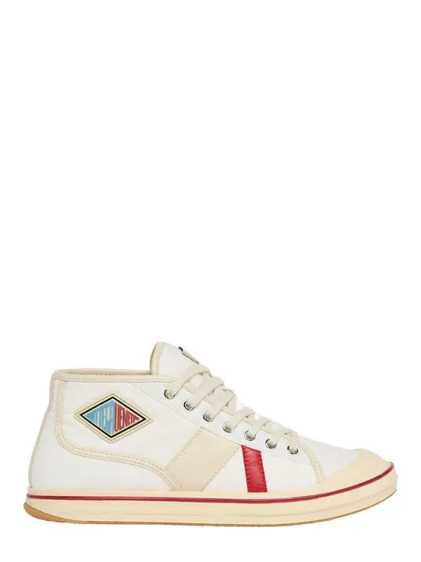 Bottega Veneta Summer Canvas Leather High-top Sneakers - White/sea Salt