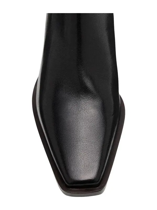 Brunello Cucinelli Leather Wool Western Chelsea Booties - Black