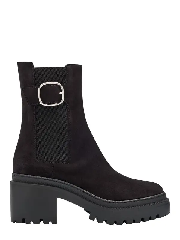 GIUSEPPE ZANOTTI Platform Suede Chelsea Boots - Black