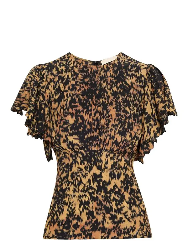 Ulla Johnson Nejma Flutter-sleeve Blouse - Savannah