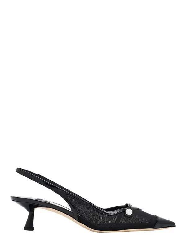 JIMMY CHOO Amita Pearly-strap Slingback Pumps - Black