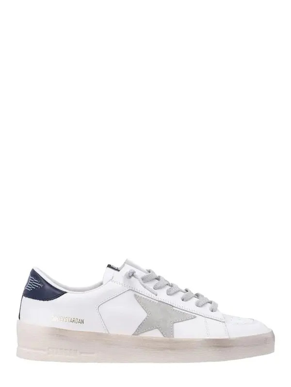 Golden Goose Stardan Leather Sneakers - White Blue