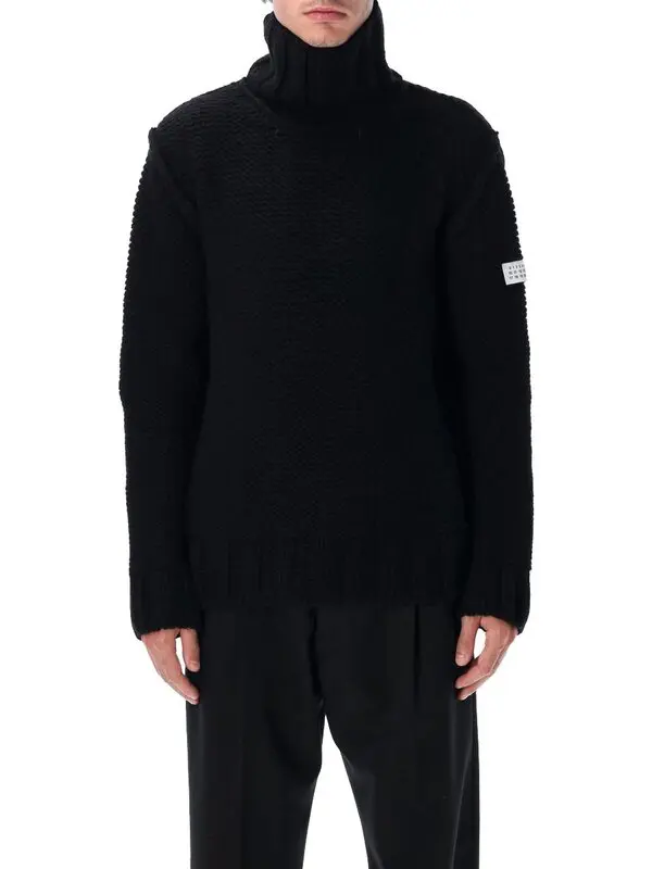 MAISON MARGIELA Chunky Wool Turtleneck Jumper - Black