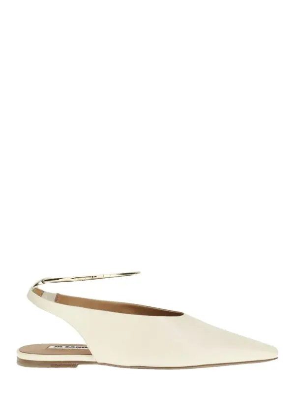 JIL SANDER Leather Slingback Ballerinas - White