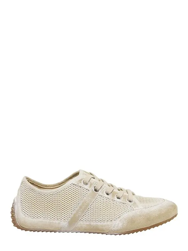 Givenchy Slim Mesh And Leather Low-top Sneakers - Beige
