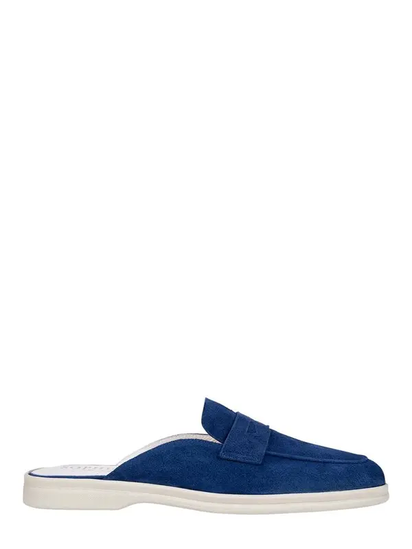 SOPHIQUE Riviera Suede Loafer Mules - Blue Ink