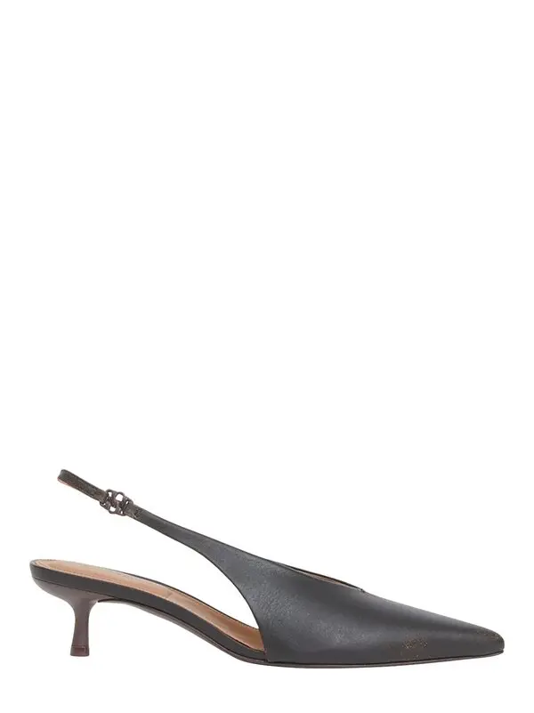 Simkhai Sylvie Kitten-heel Slingback Pumps - Distressed Chocolate