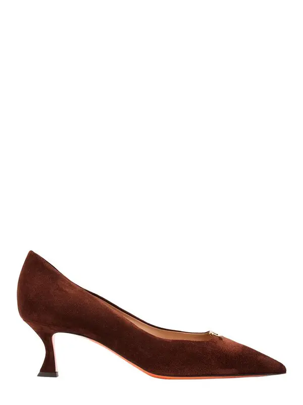 Santoni 55mm Sabine Suede Pumps - Brown