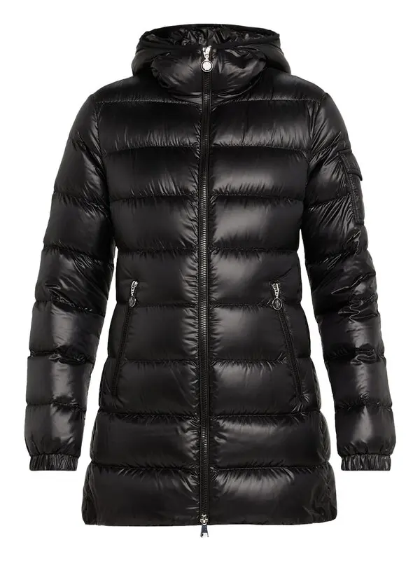 Moncler Glements Hooded Mid-length Down Jacket - Black
