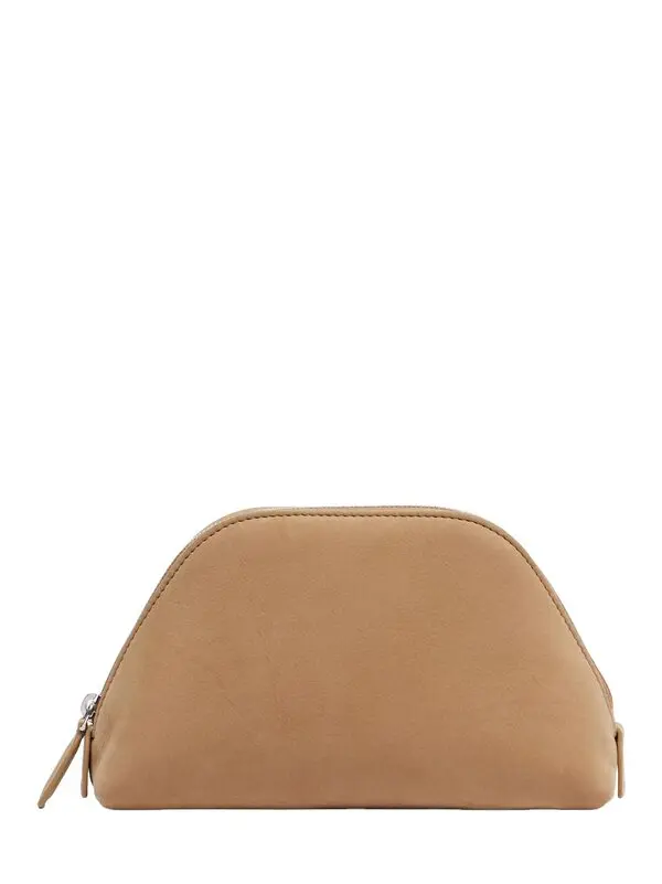 THE ROW Devon Mini Leather Clutch - Beige