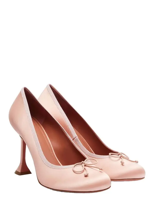 Amina Muaddi Lila 95 Satin Pumps - Pink