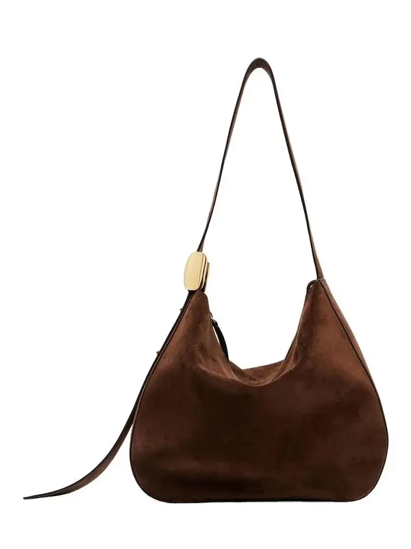AMANU Zambia Suede Shoulder Bag - Brown