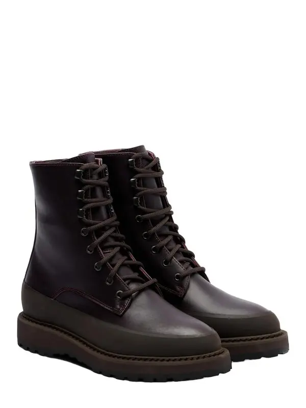 Le Monde Beryl Dolomite Leather Lace-up Boots - Purple