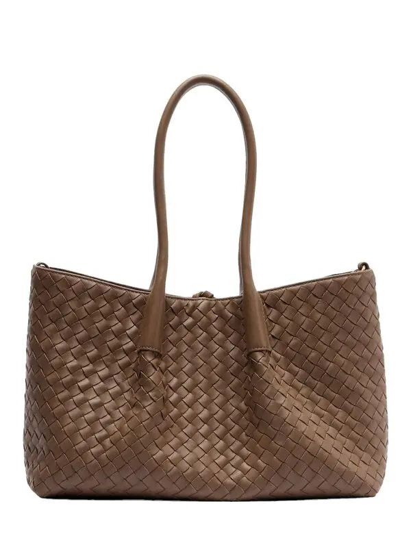 Bottega Veneta Pinacoteca Intrecciato Leather Tote Bag - Brown