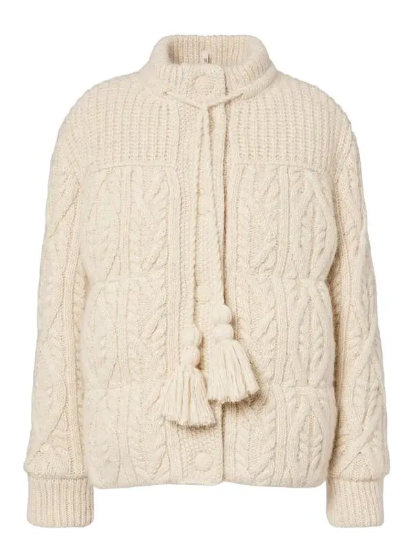Moncler Melgven Wool And Mohair-blend Down Cardigan - White