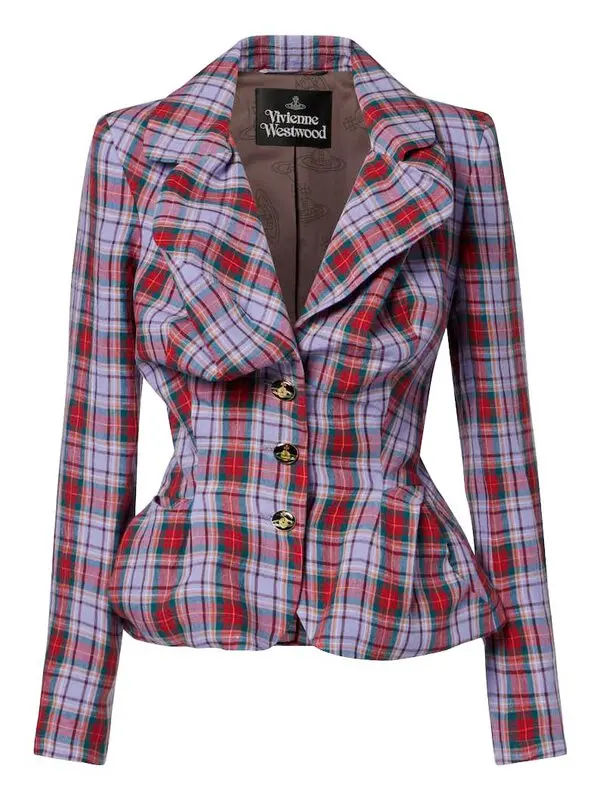 VIVIENNE WESTWOOD Tartan Linen Blazer - Multicoloured