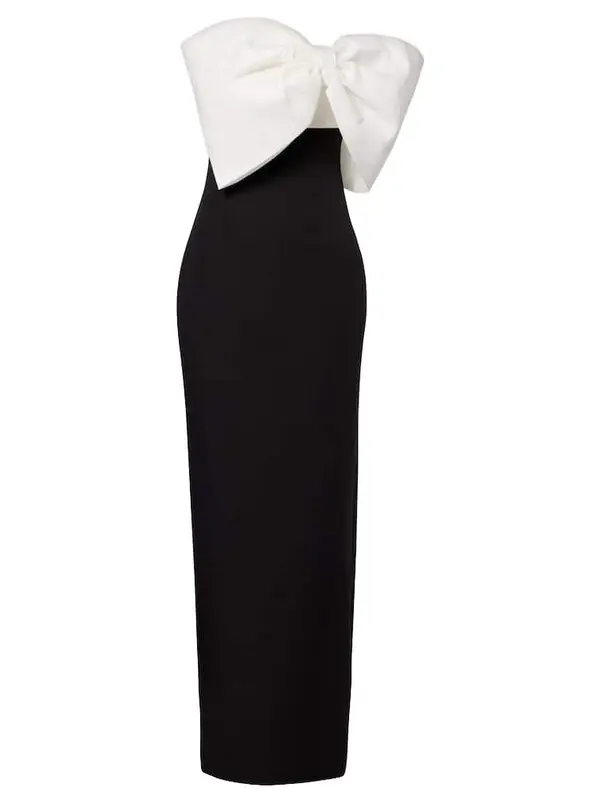 Rachel Gilbert Kace Bow-detail Gown - Black