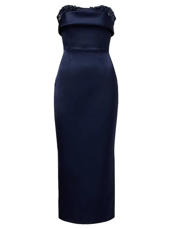 Rachel Gilbert Laira Embellished Cocktail Dress - Blue