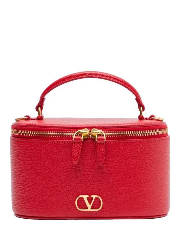 Valentino Garavani Vlogo Mini Leather Vanity Bag - Red