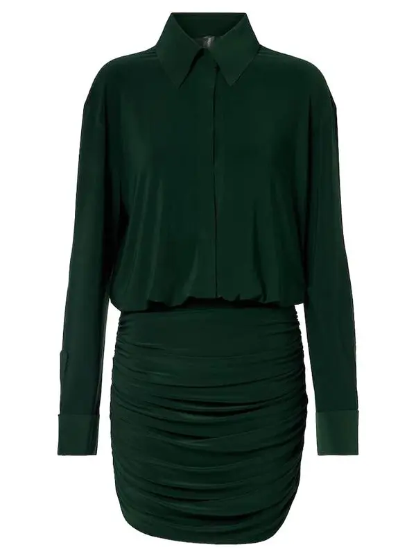 Norma Kamali Gathered Mini Dress - Green