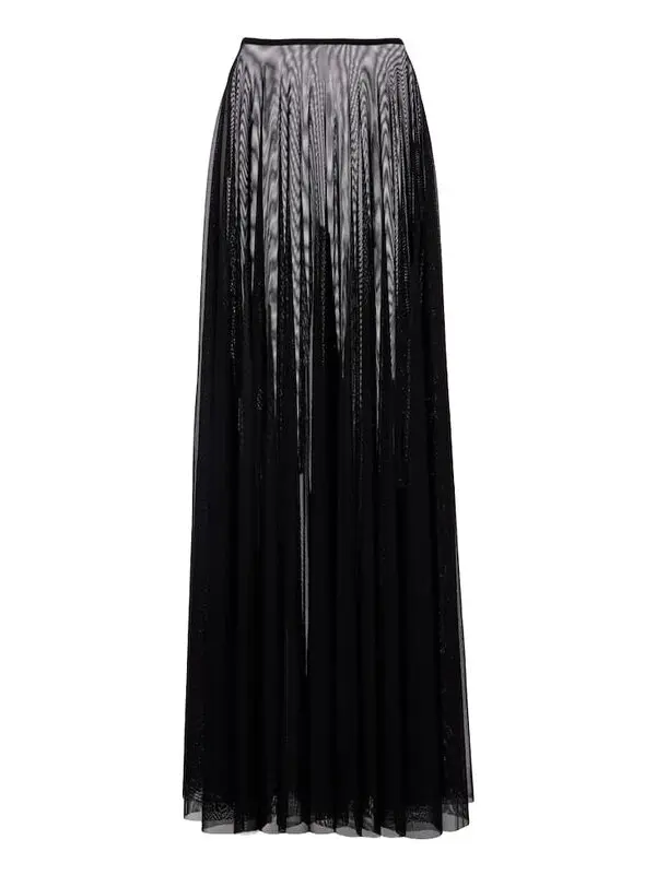 Norma Kamali Semi-sheer Maxi Skirt - Black
