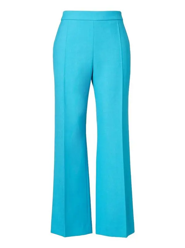 Chloé Cropped Virgin Wool Crêpe Straight Pants - Blue