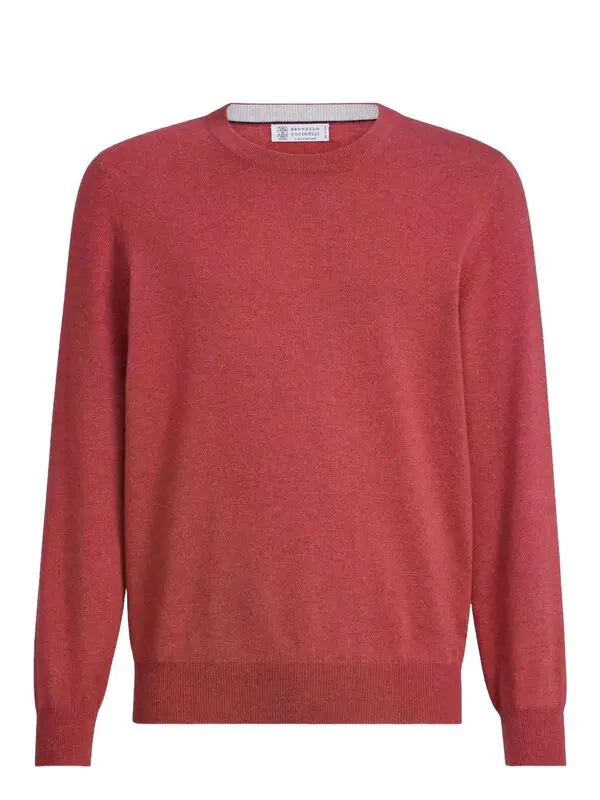 Brunello Cucinelli Ribbed Crew-neck Sweater - Red